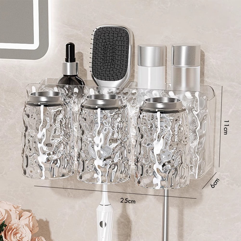 KAJOVE Cup Toothbrush Holder Non-Punched Wall-mounted Toothpaste Cup ...
