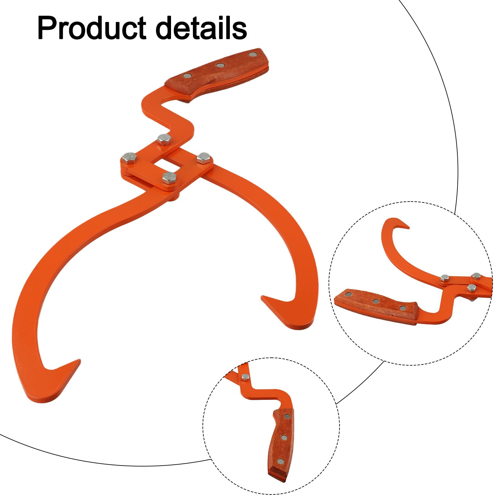 KAJOVE Log Tongs Hand Lifting Grapple Hook Wooden Claw Suit For Garden ...