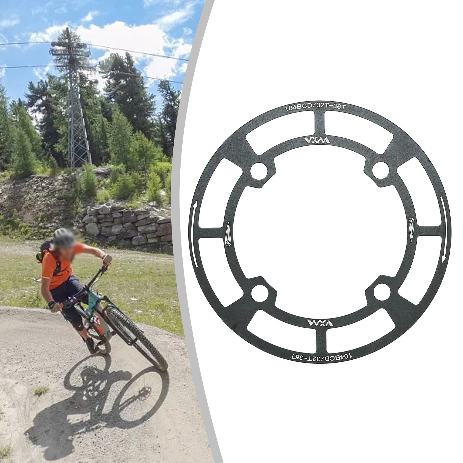 KAJOVE Mountain bike BCD104mm disc guard single disc protective cover ...