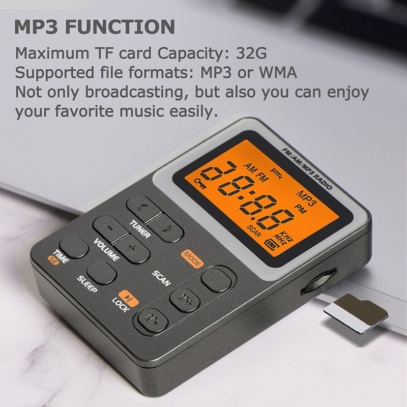 KAJOVE Portable AM/FM Rechargeable Pocket Radio with Digital Tuning ...