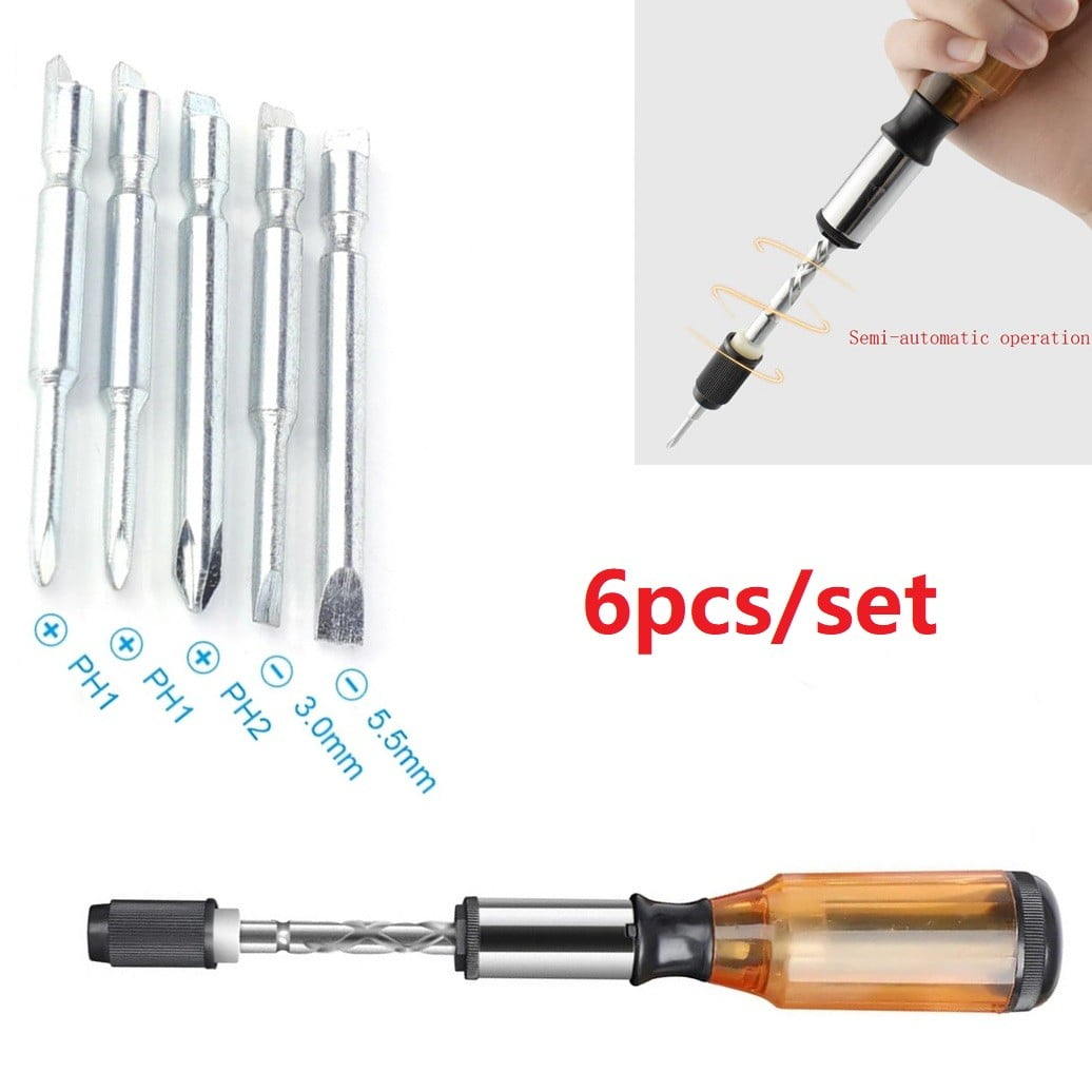 KAJOVE Push Pull Ratchet 6 In 1 Press Type Semi-automatic Rotary Spiral ...