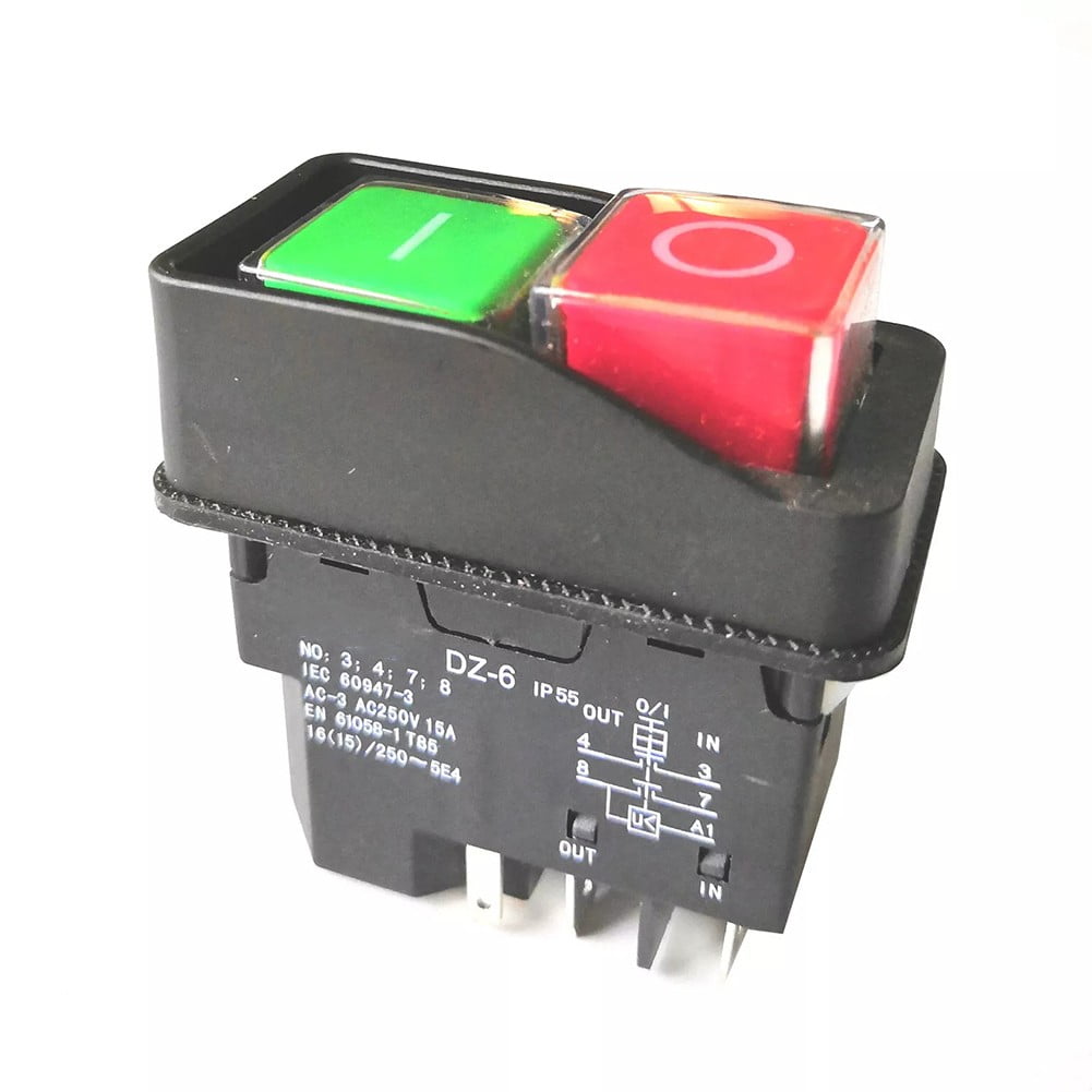 KAJOVE for DZ-6 250VAC 15A 5Pin Electromagnetic Pushbutton Switch for ...