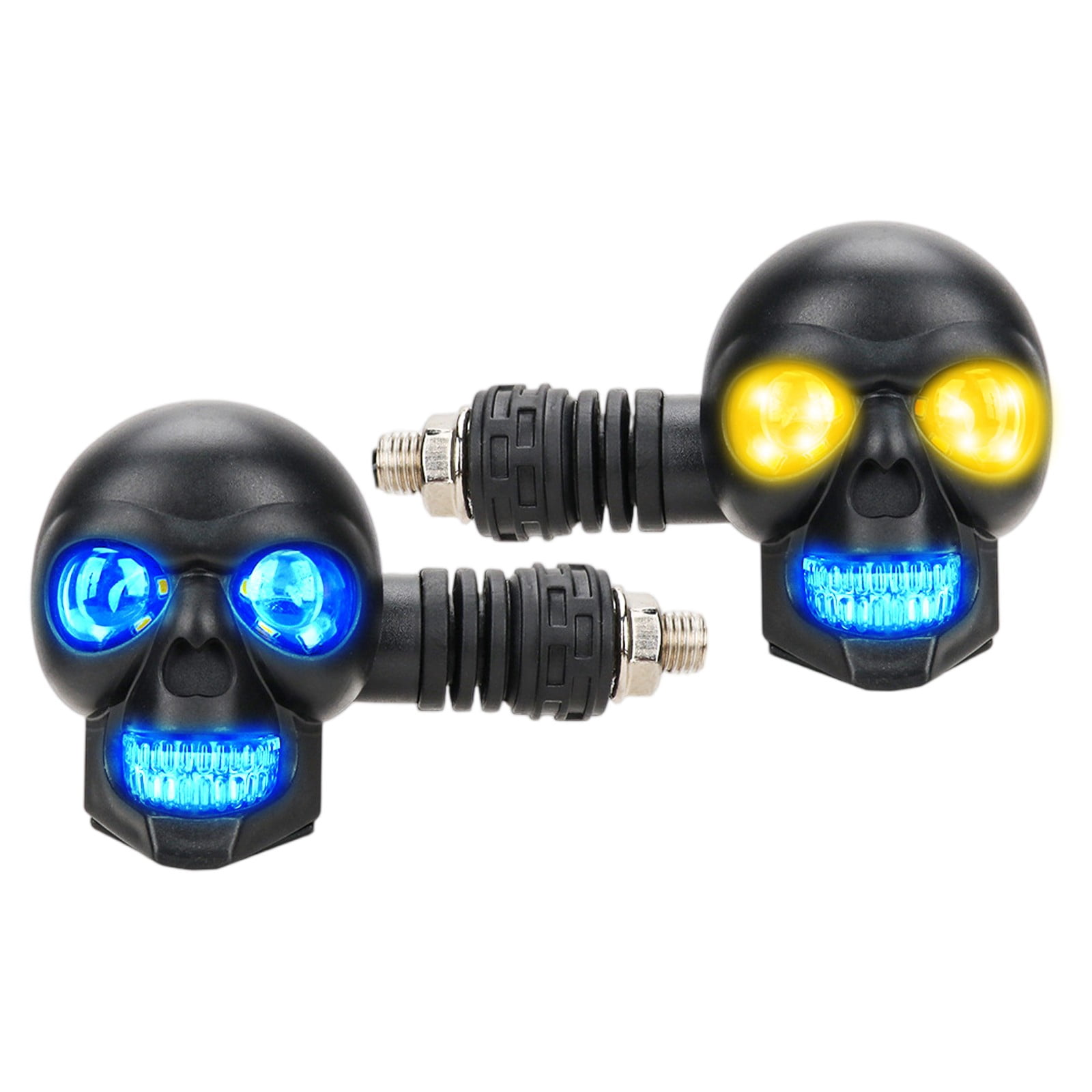 KAKA 12V Skull LED Motorcycle Lights - Halloween Turn Signals with Day ...