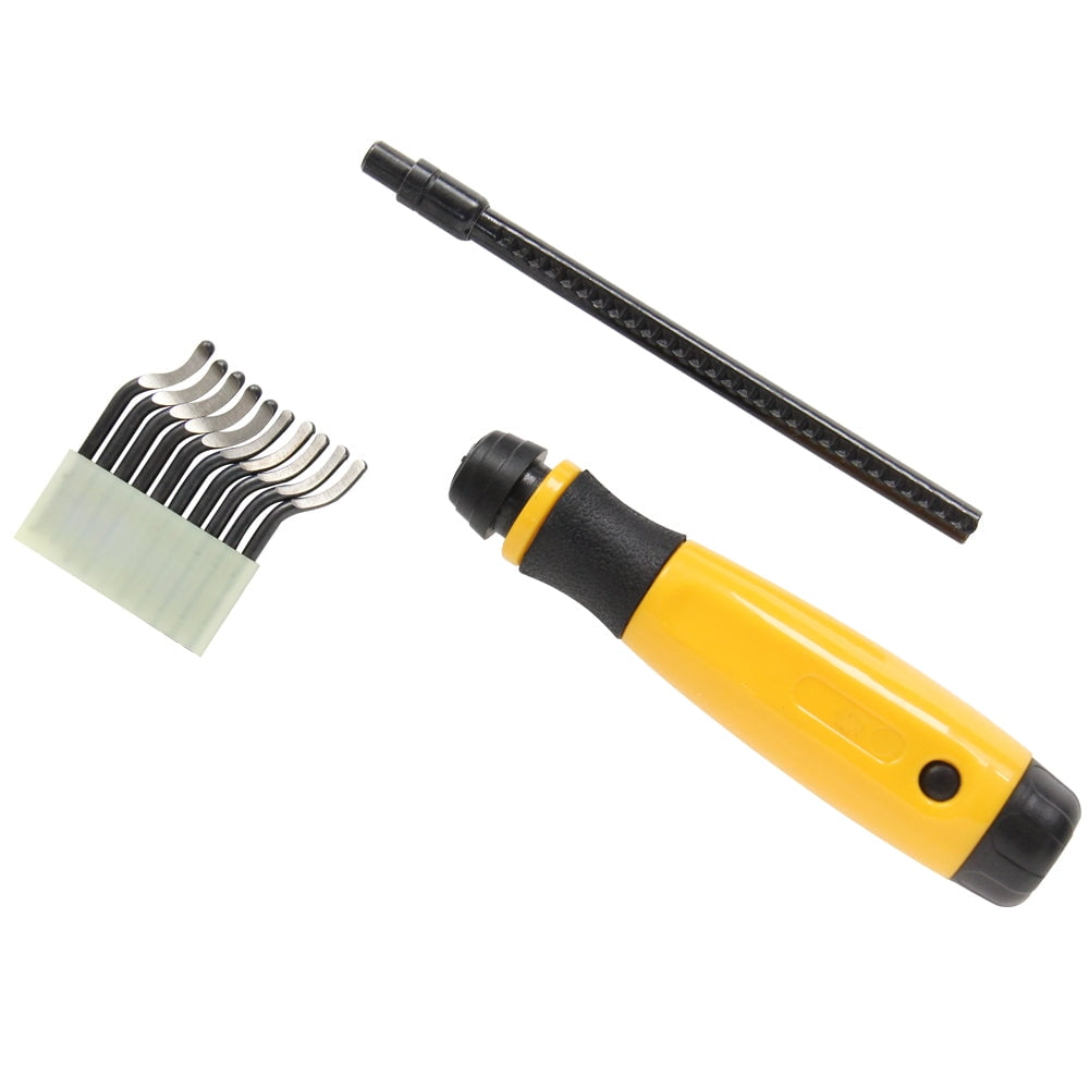 KAKA Industrial (680-12PC) Universal Deburring Tool with 10 Extra High Speed Steel Blades ...