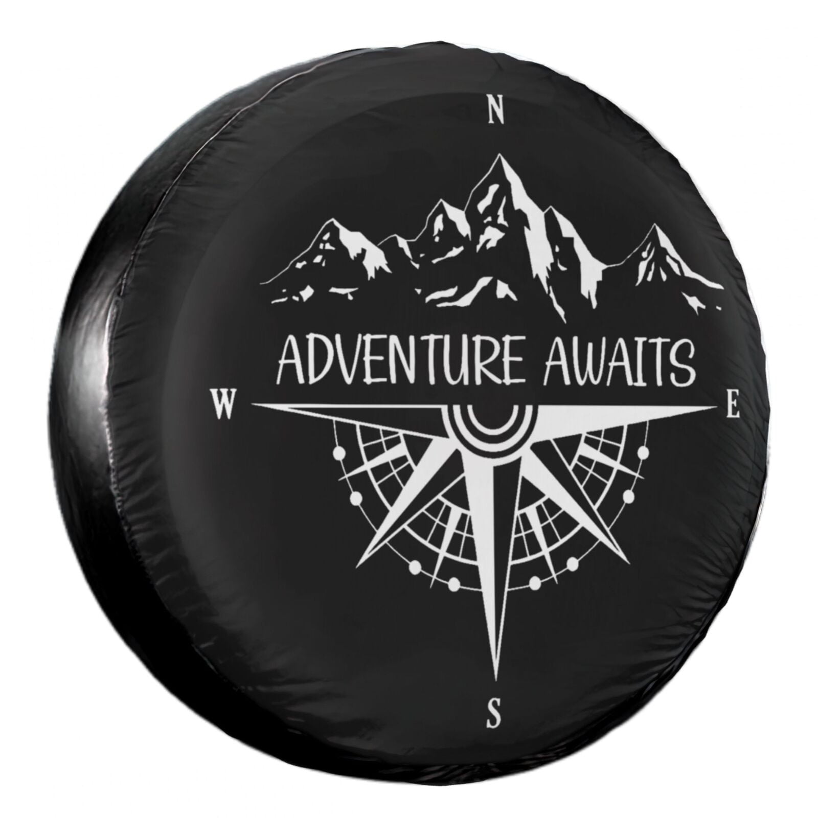 KAKALAD Adventure awaits mountain compass white Spare Tire Cover ...