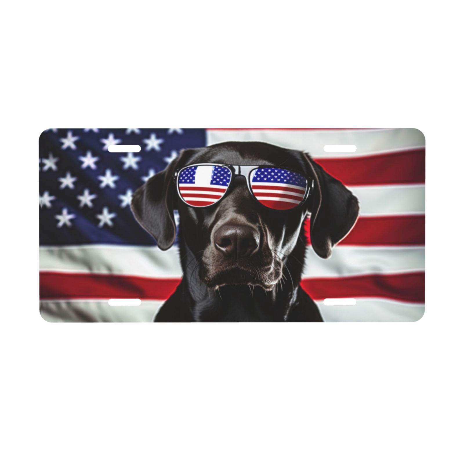 KAKALAD American Flag Black Lab Labrador Dog 01 Aluminum Car Vehicles ...