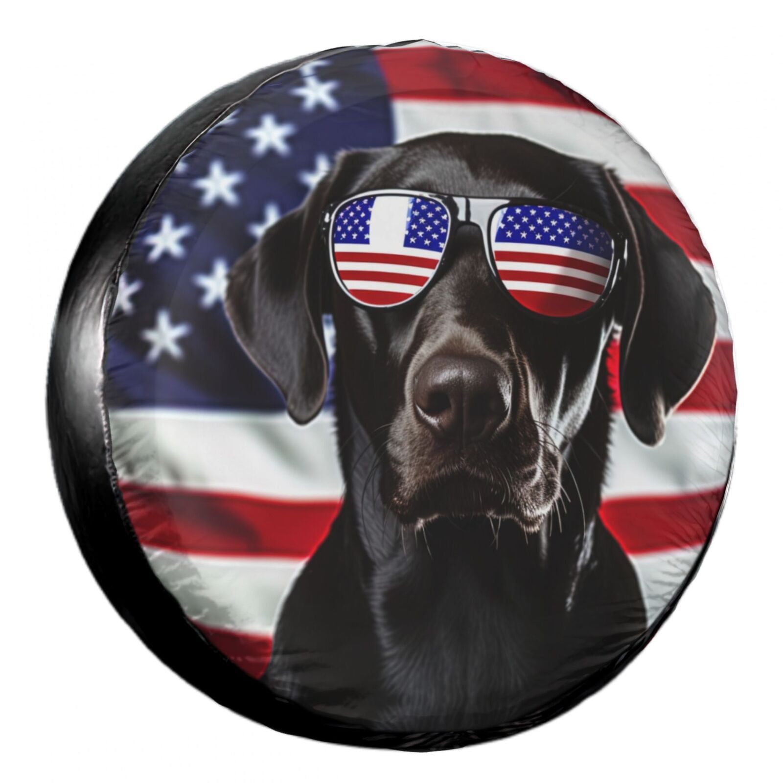 KAKALAD American Flag Black Lab Labrador Dog 01 Spare Tire Cover ...