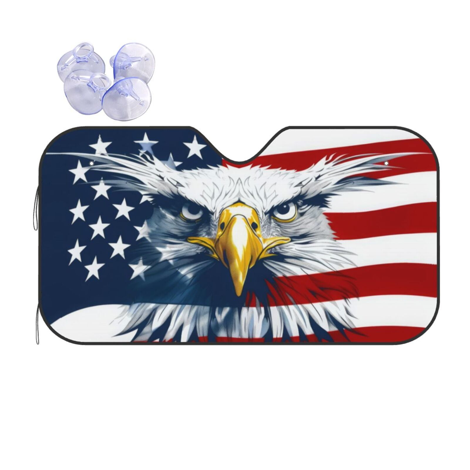 KAKALAD American Flag Eagle 01 Universal Windshield Car Sun Shades ...