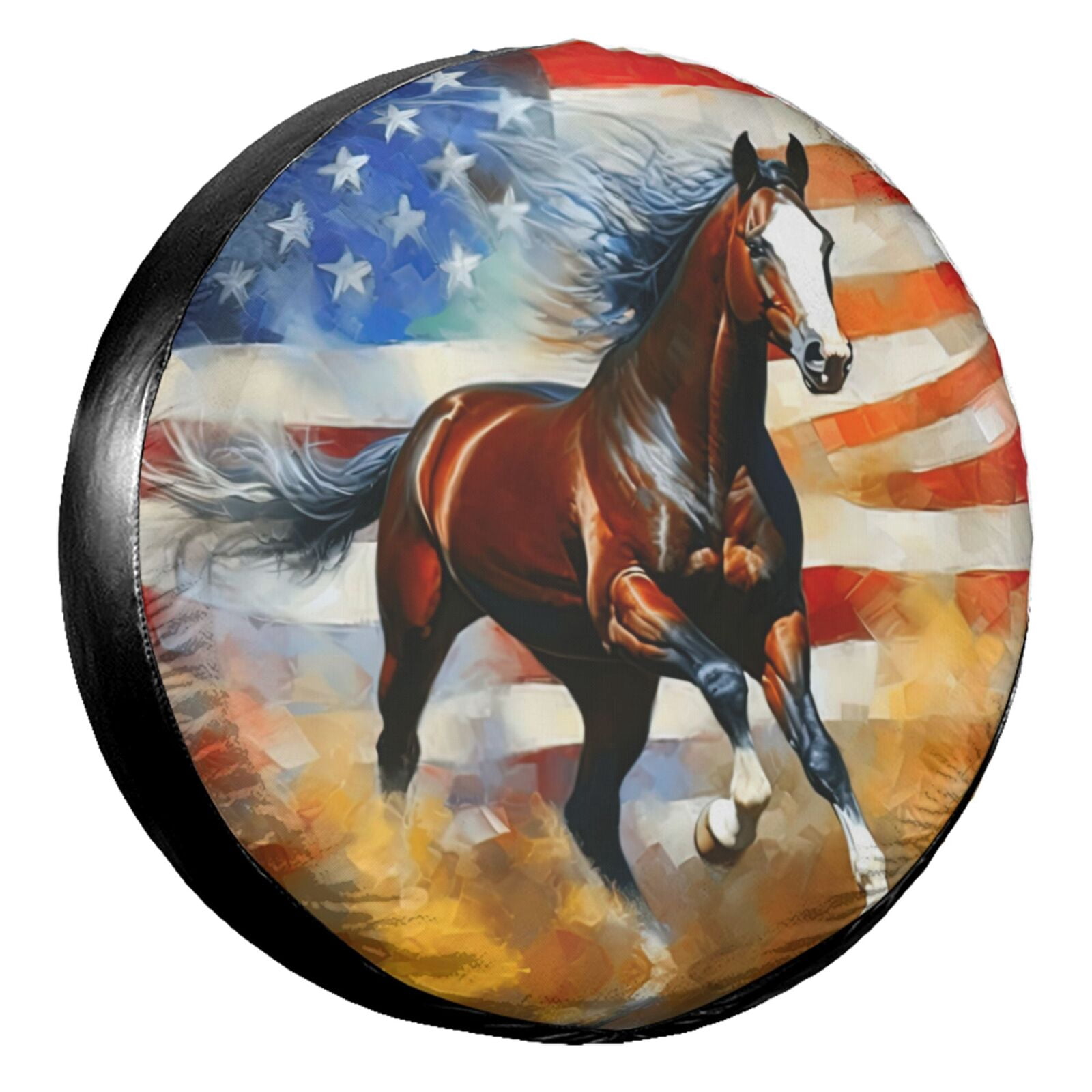 KAKALAD American Flag Horse 03 Spare Tire Cover Universal Car Vehicle ...