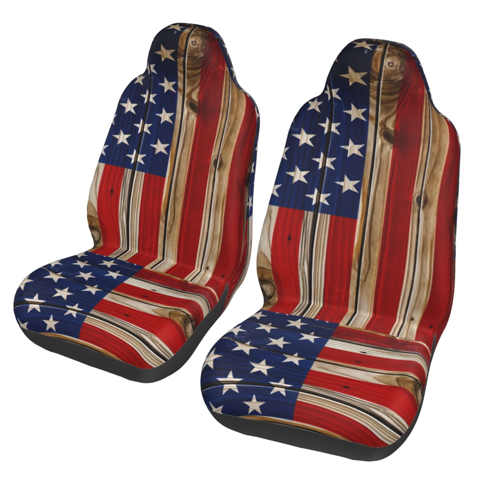 KAKALAD American Flag Painted On Wood 03 Car Seat Covers Set Vehicle ...