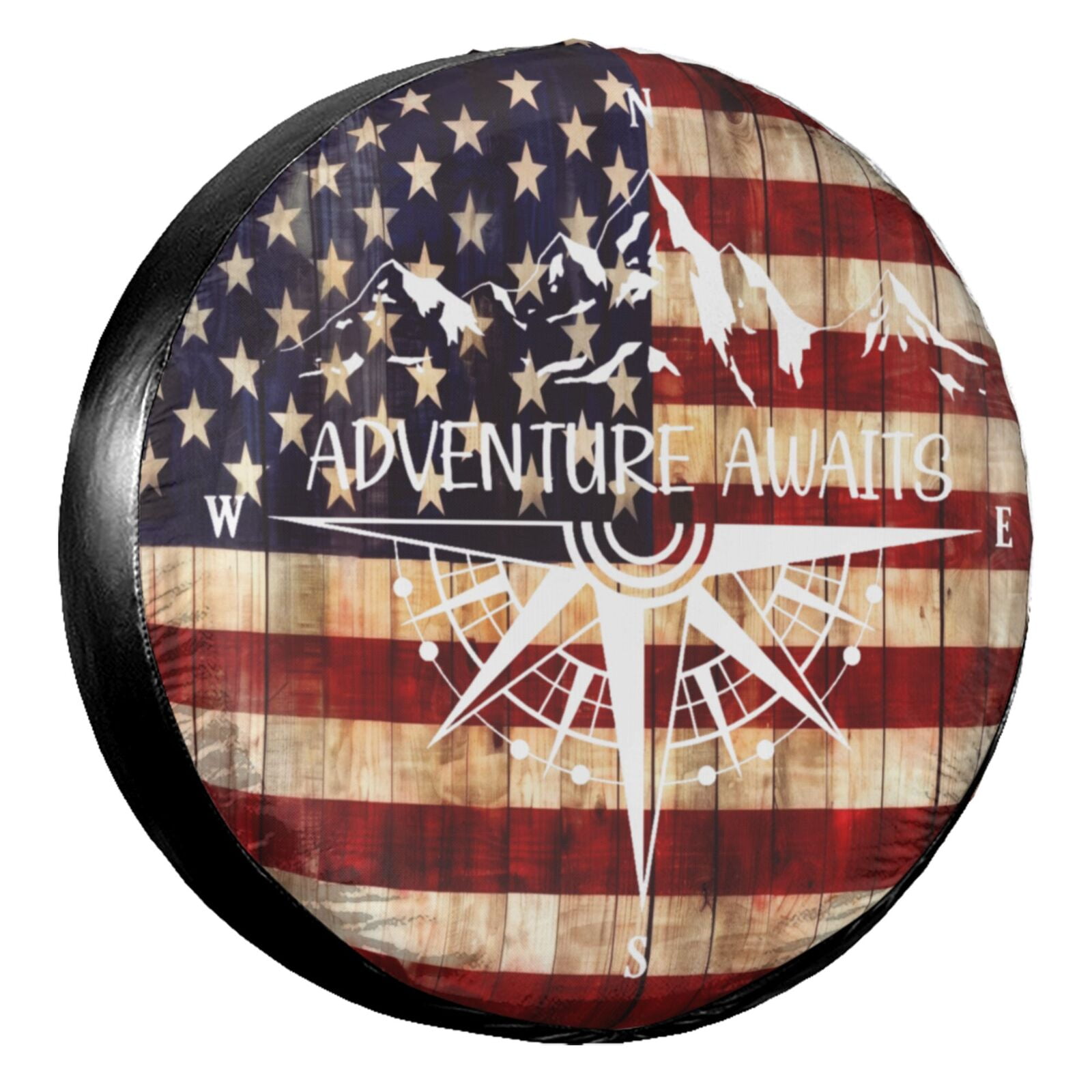 KAKALAD American Flag Adventure Awaits Mountain Compass White Spare ...