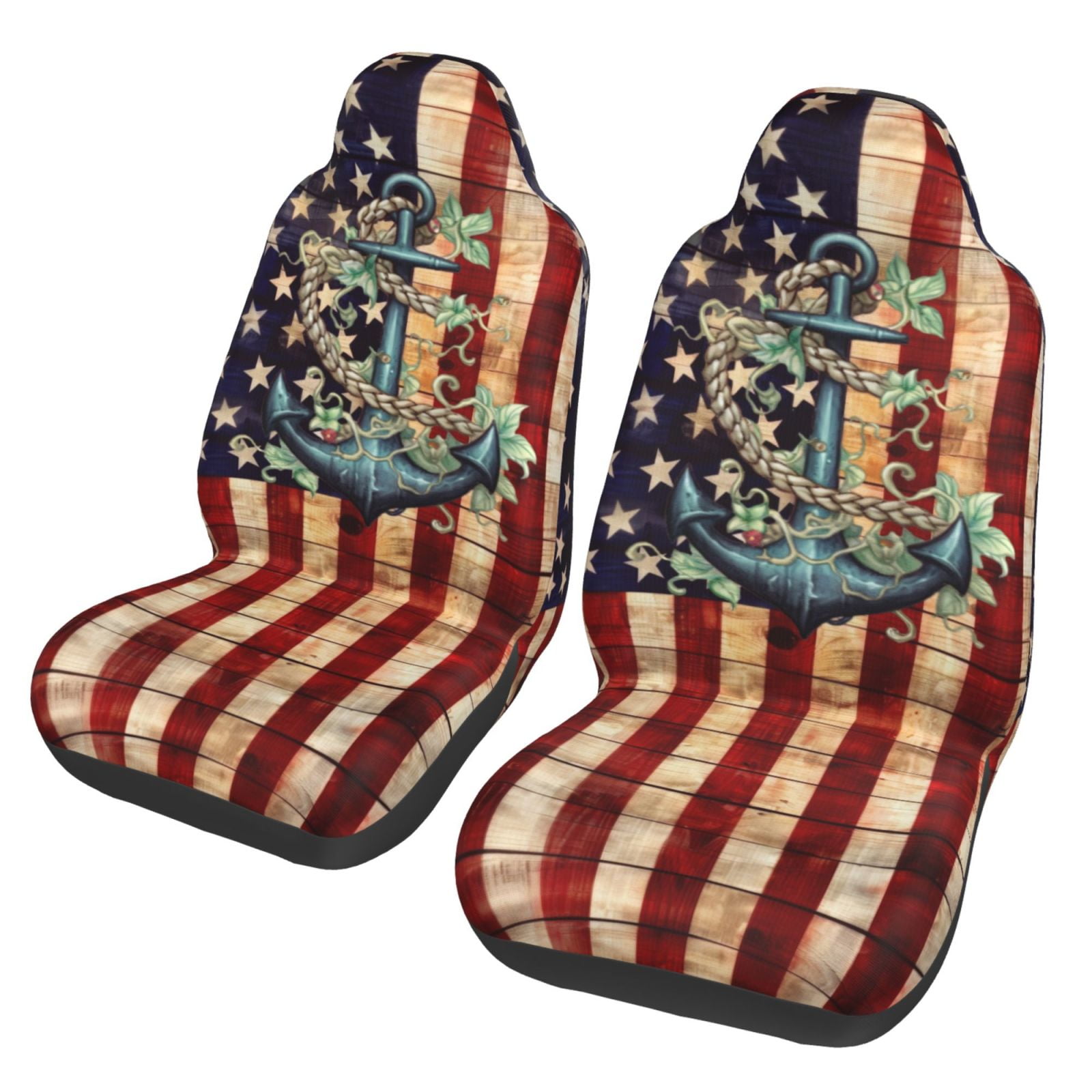 KAKALAD American Flag Painted Wood Wall Seaweed Starfish Anchor 01 ...