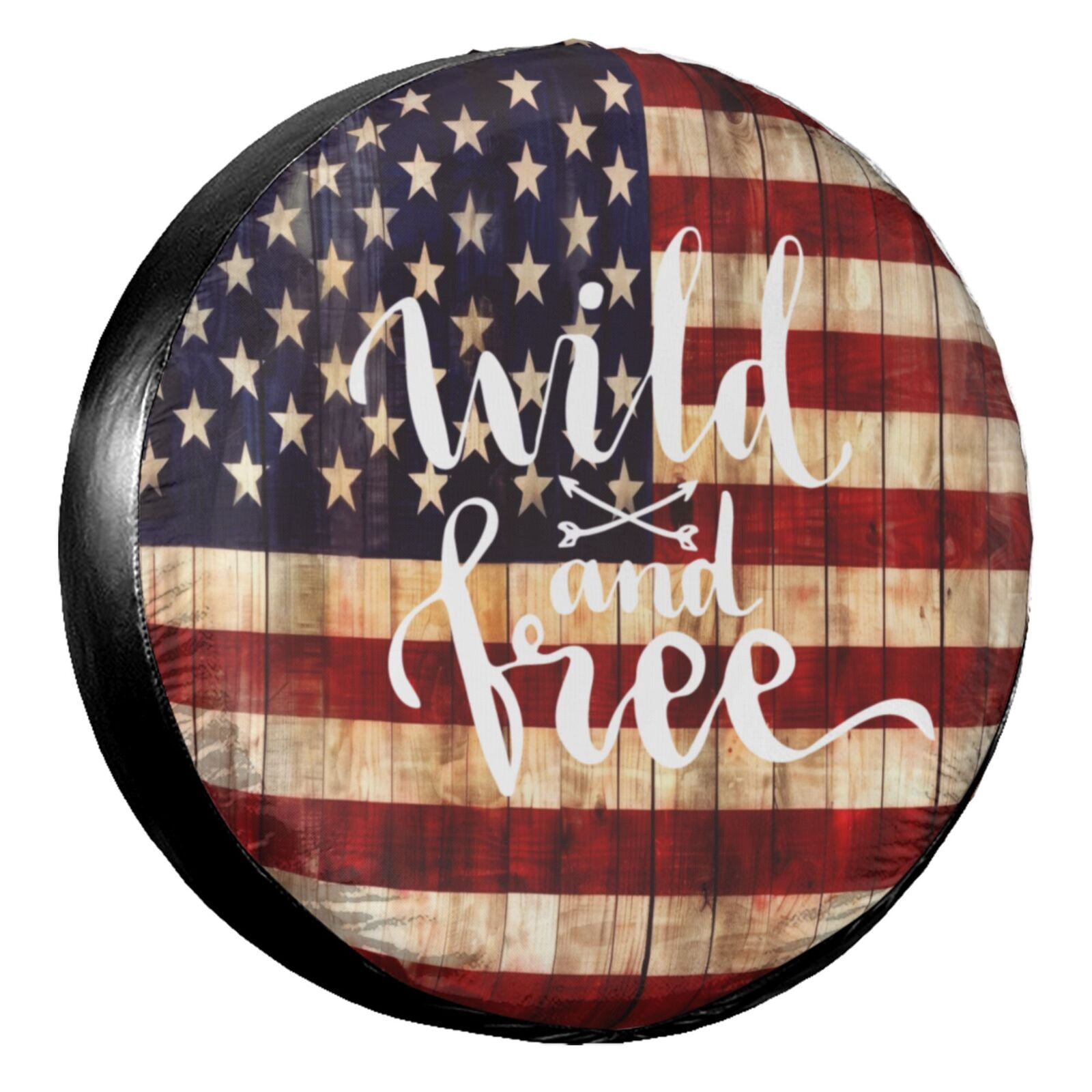 KAKALAD American Flag Painted Wood Wall Wild And Free Spare Tire Cover ...
