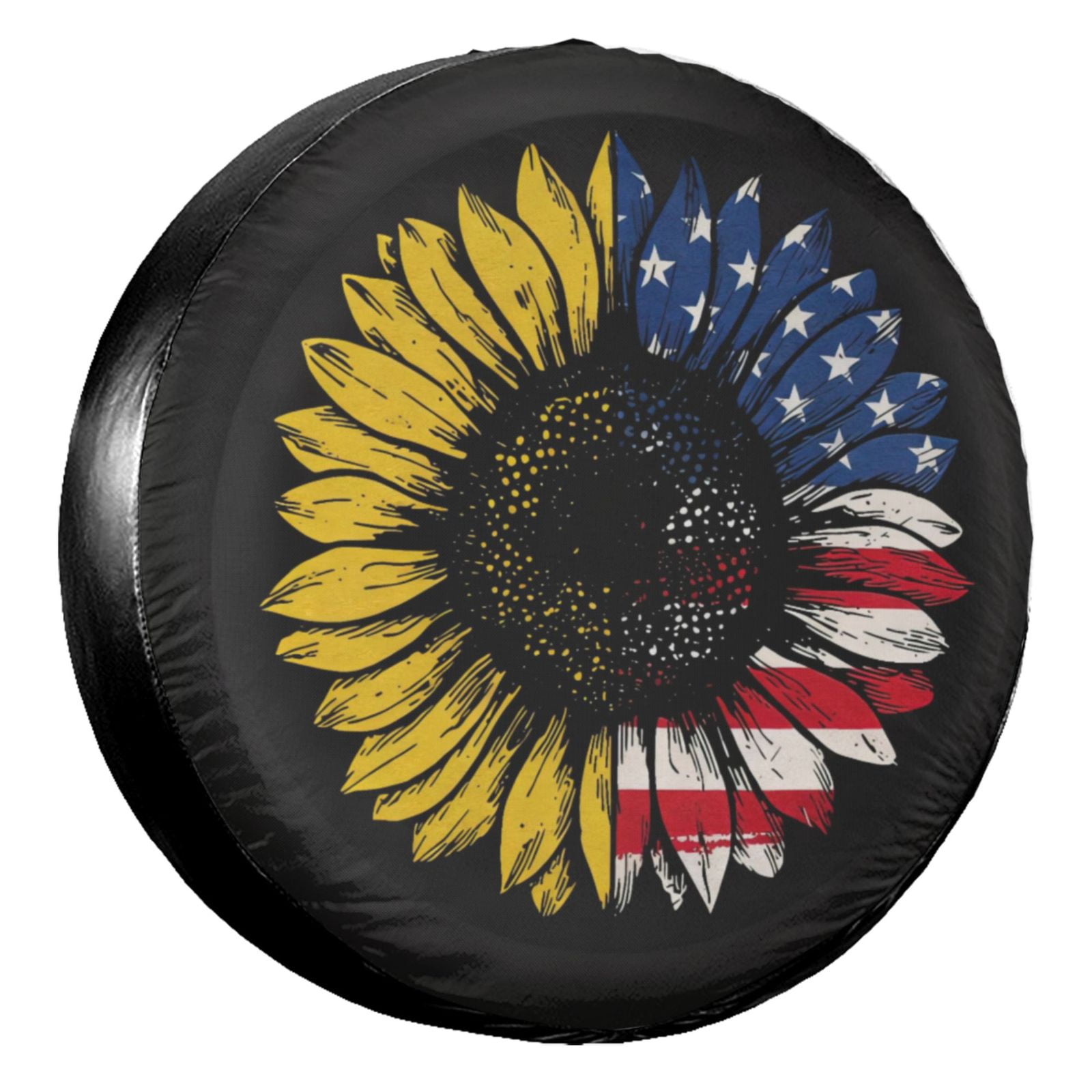 KAKALAD American Flag Sunflower Spare Tire Cover Universal Vehicle ...