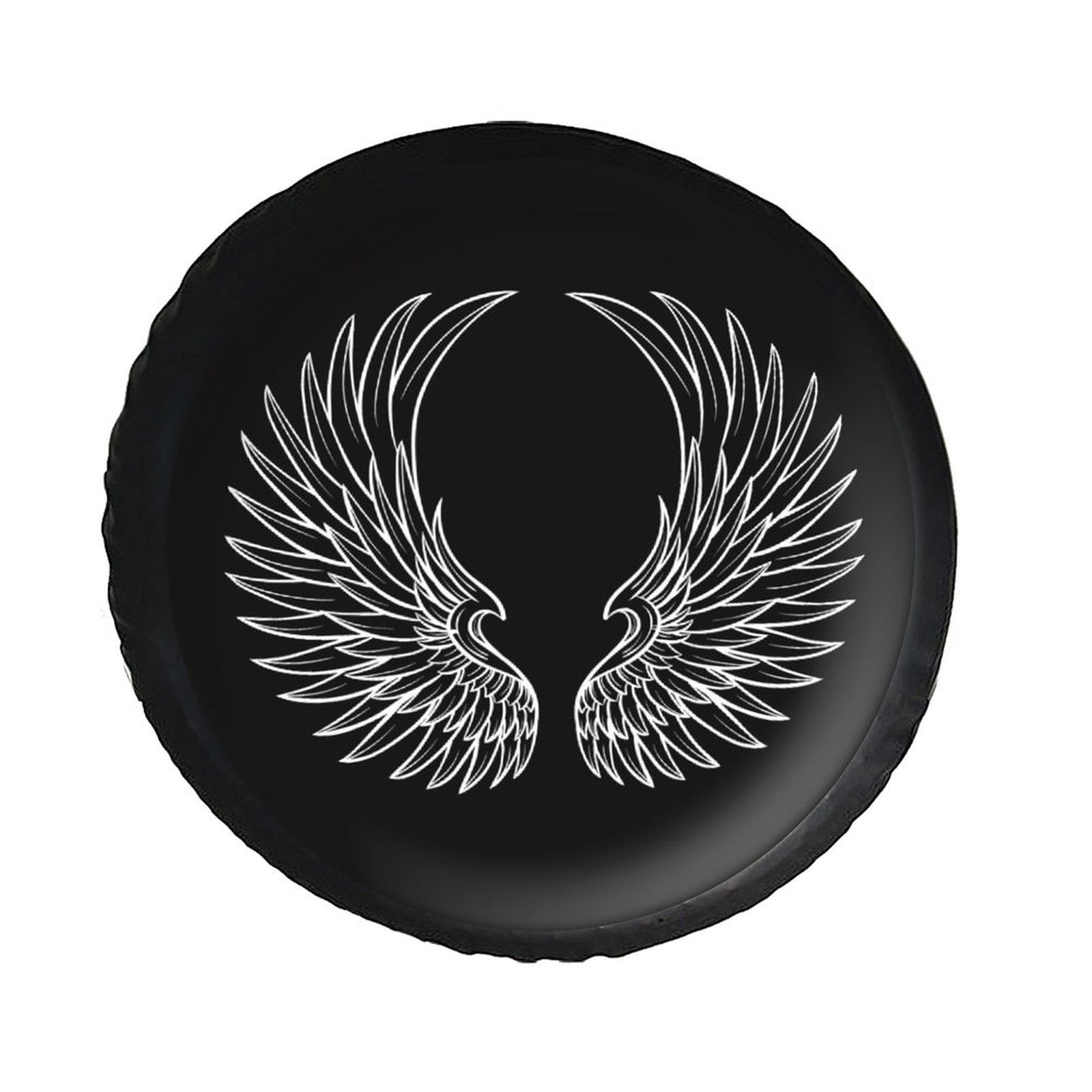 KAKALAD Angel Wings Black Spare Tire Cover PVC Leather Wheel Protectors ...