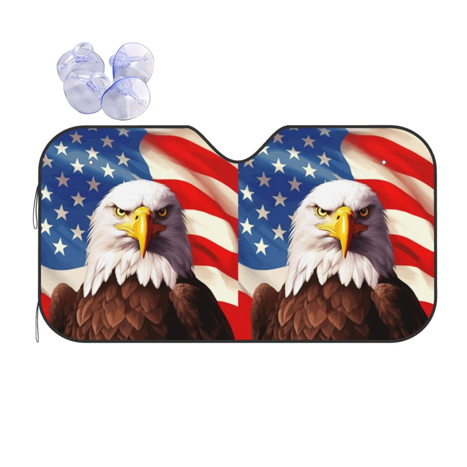 KAKALAD Bald Eagle American Flag 15 Universal Windshield Car Sun Shades ...