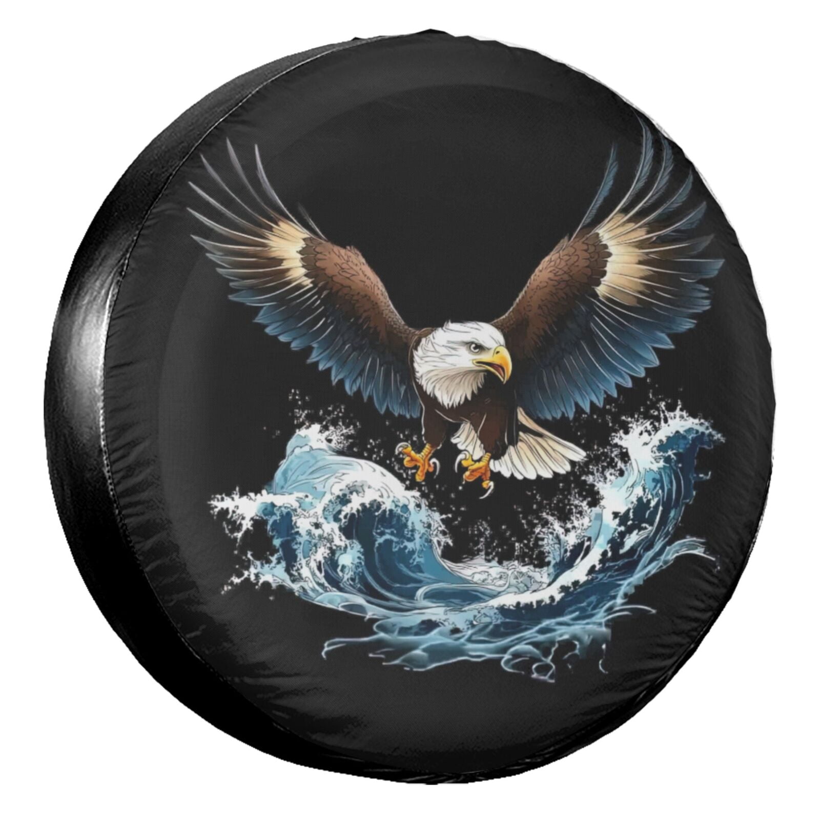 KAKALAD Bald Eagle Flying Wave Spare Tire Cover Universal Vehicle ...
