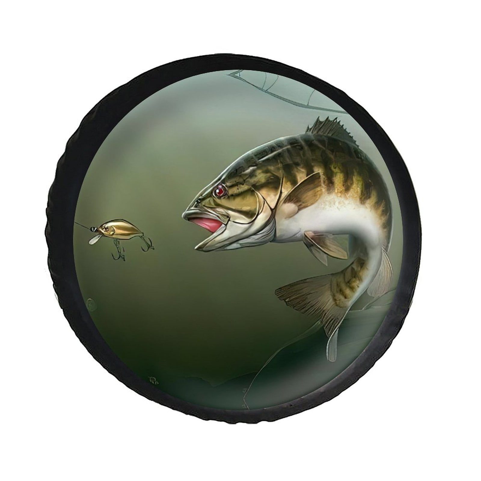 KAKALAD Bass Fishing Big Perch Jumping Spare Tire Cover PVC Leather ...