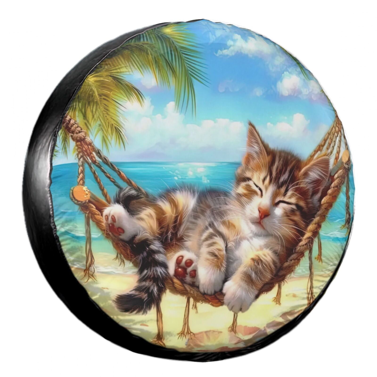 KAKALAD Beach Sleeping Cat 04 Spare Tire Cover Weatherproof Universal ...