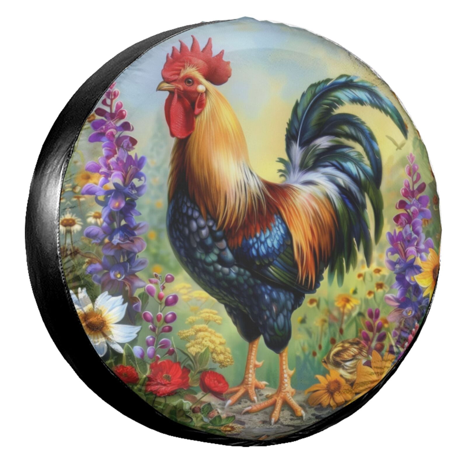 KAKALAD Birds Lovely Rooster Spring Flowers Seasons 01 Spare Tire Cover ...