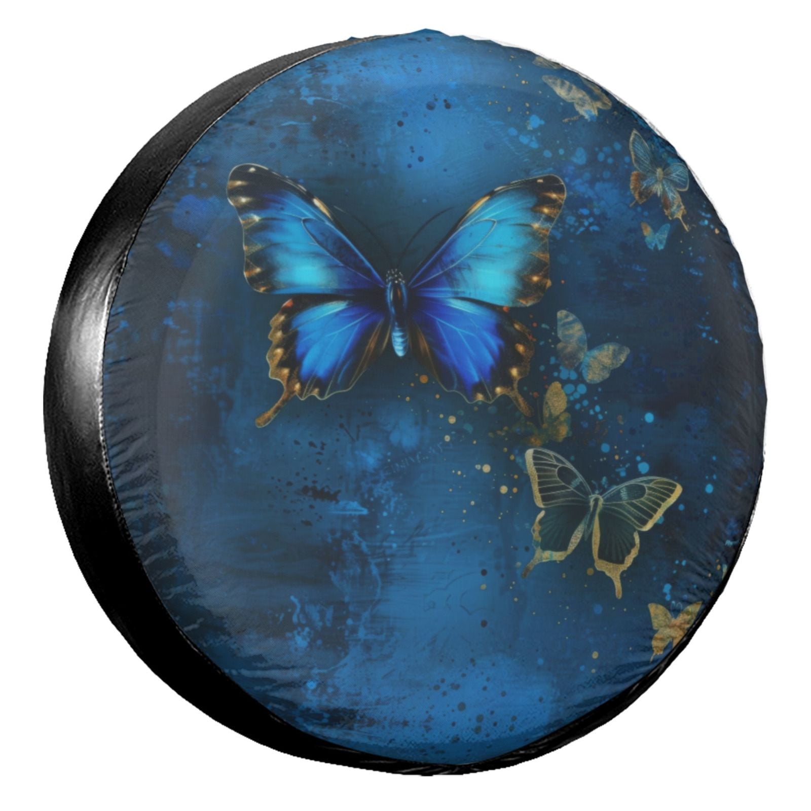 KAKALAD Blue Butterfly 01 Spare Tire Cover Universal Car Vehicle Tools ...