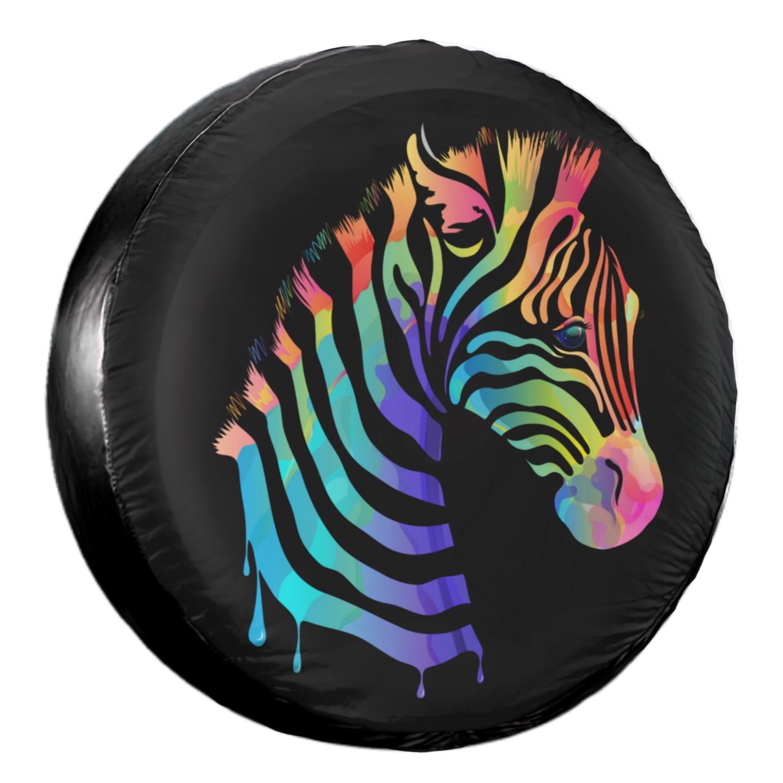 KAKALAD Colored abstract zebra Spare Tire Cover Weatherproof Universal ...