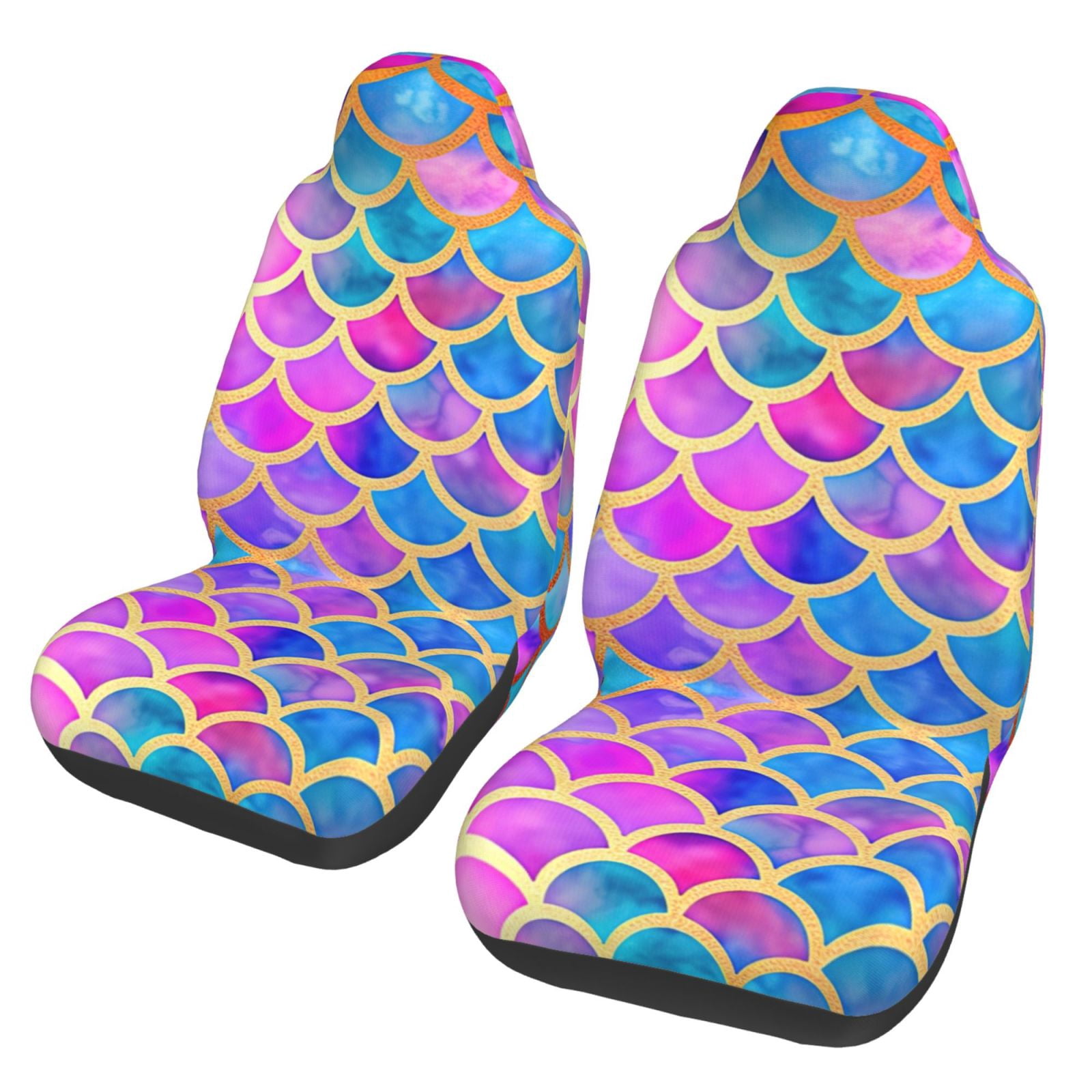 KAKALAD Colorful Mermaid Scales 02 Car Seat Covers Set Vehicle Front ...