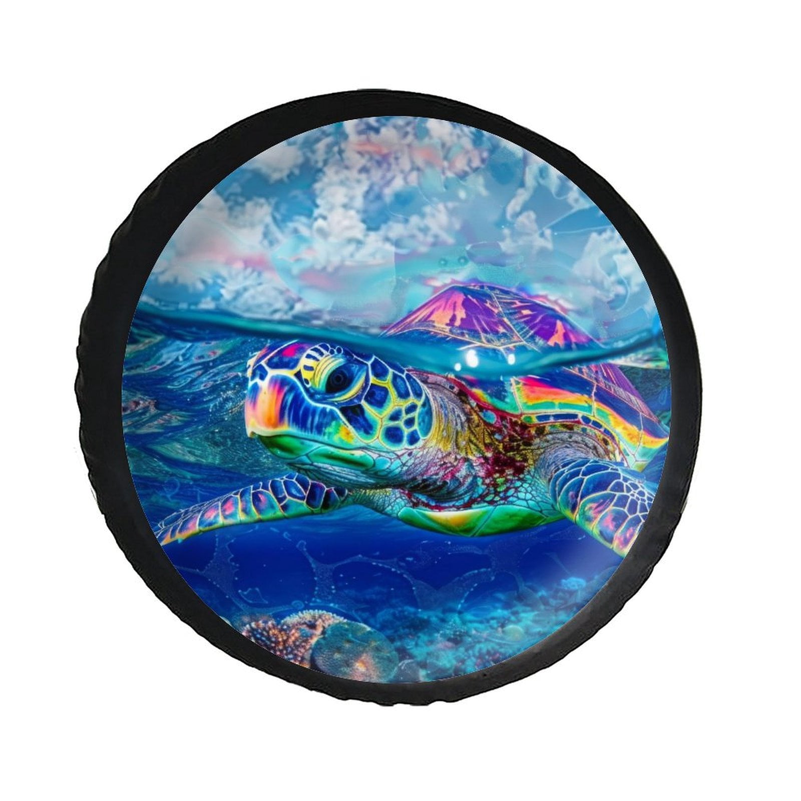 KAKALAD Colorful Sea Turtle Blue Ocean 01 Spare Tire Cover PVC Leather ...