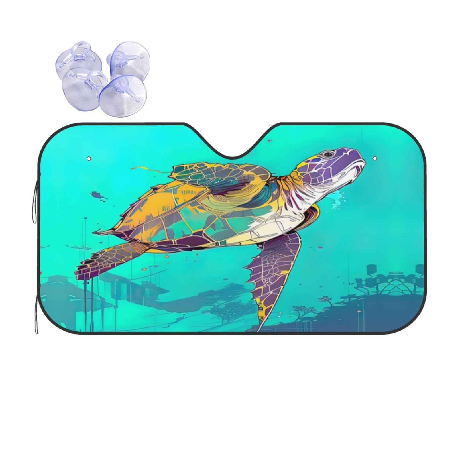KAKALAD Colorful Sea turtles Universal Windshield Car Sun Shades ...