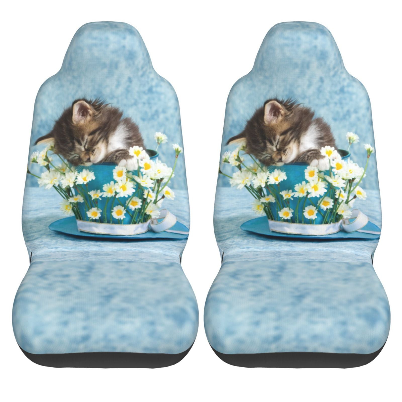 KAKALAD Cute maine coon kitten sleeping Car Seat Covers Set Vehicle ...