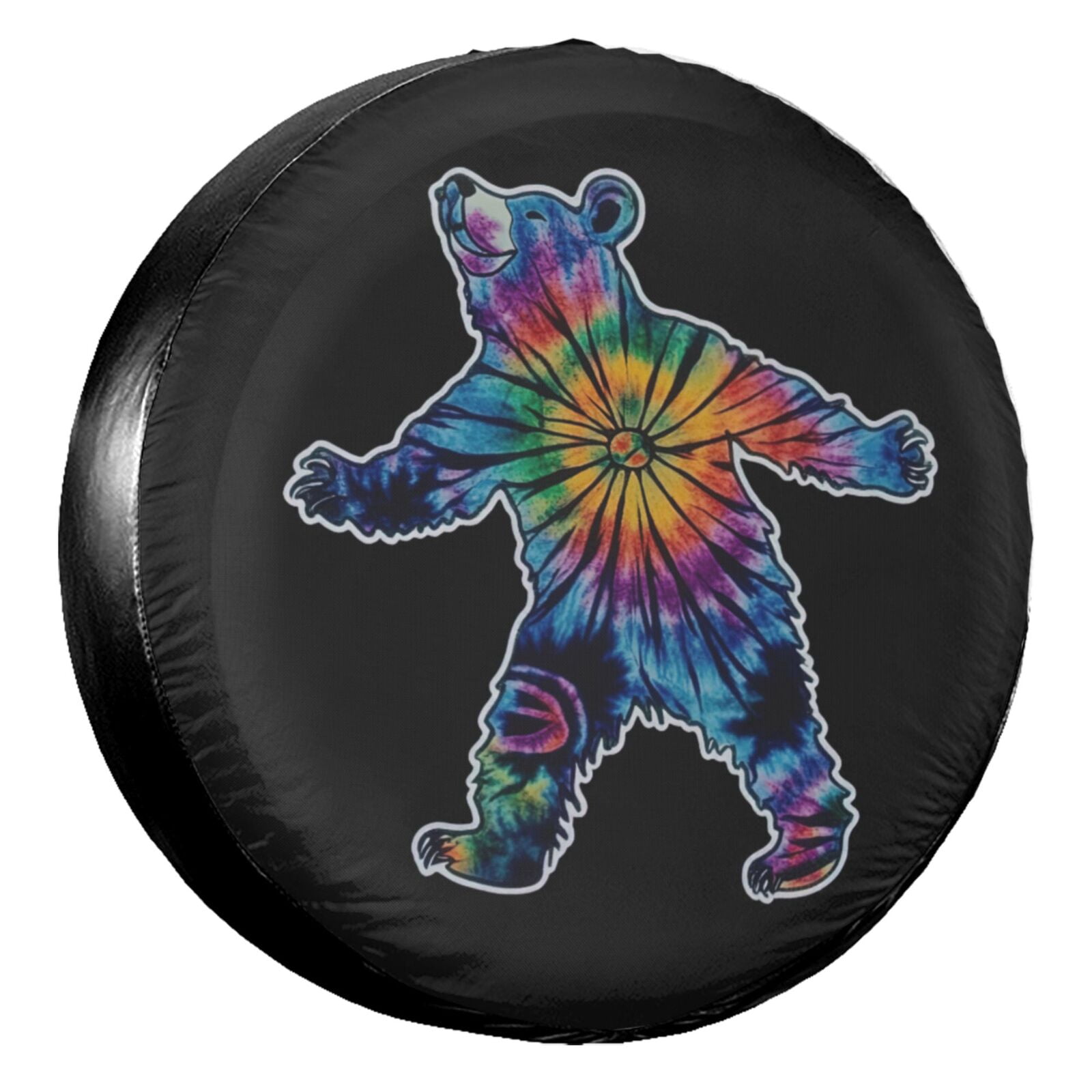 KAKALAD Dancing Bear Tie-Dye Spare Tire Cover Universal Vehicle ...