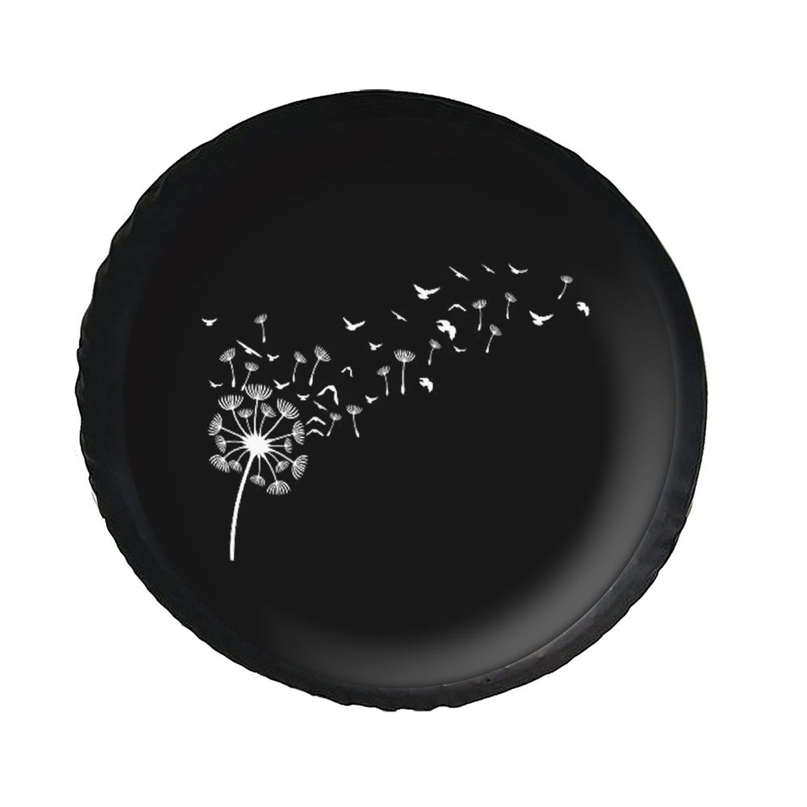 KAKALAD Dandelion Black Spare Tire Cover PVC Leather Wheel Protectors ...