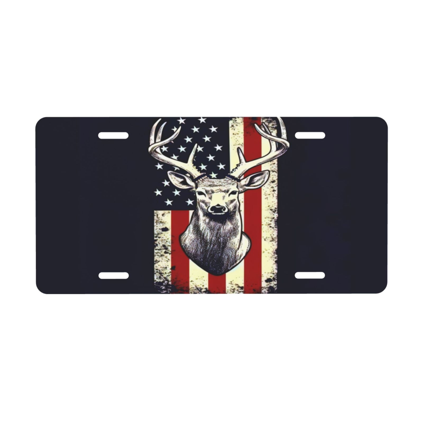 KAKALAD Deer American Flag Hunting 01 Aluminum Universal Car Vehicles ...