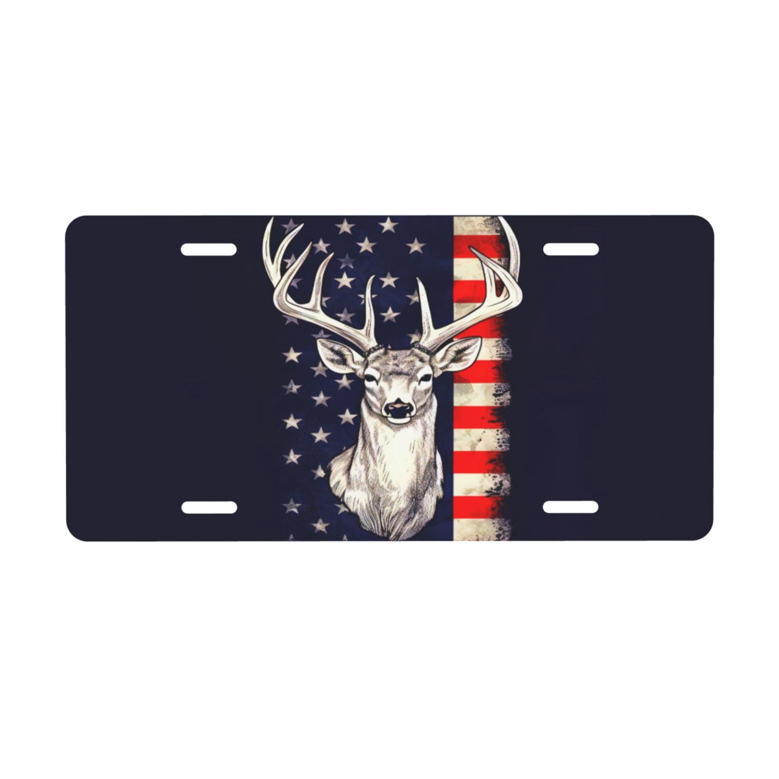 KAKALAD Deer American Flag Hunting 03 Aluminum Universal Car Vehicles ...
