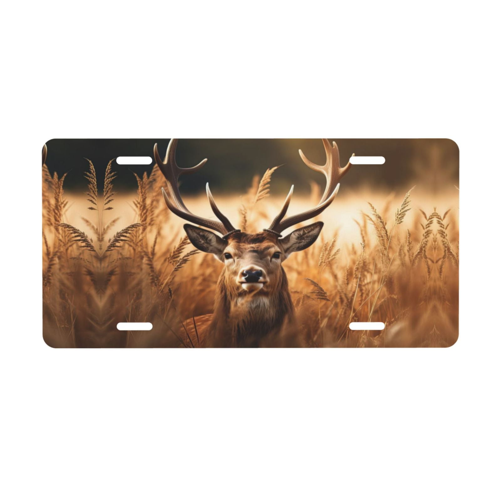 KAKALAD Deer Head In Tall Grass 02 Aluminum Universal Car Vehicles ...