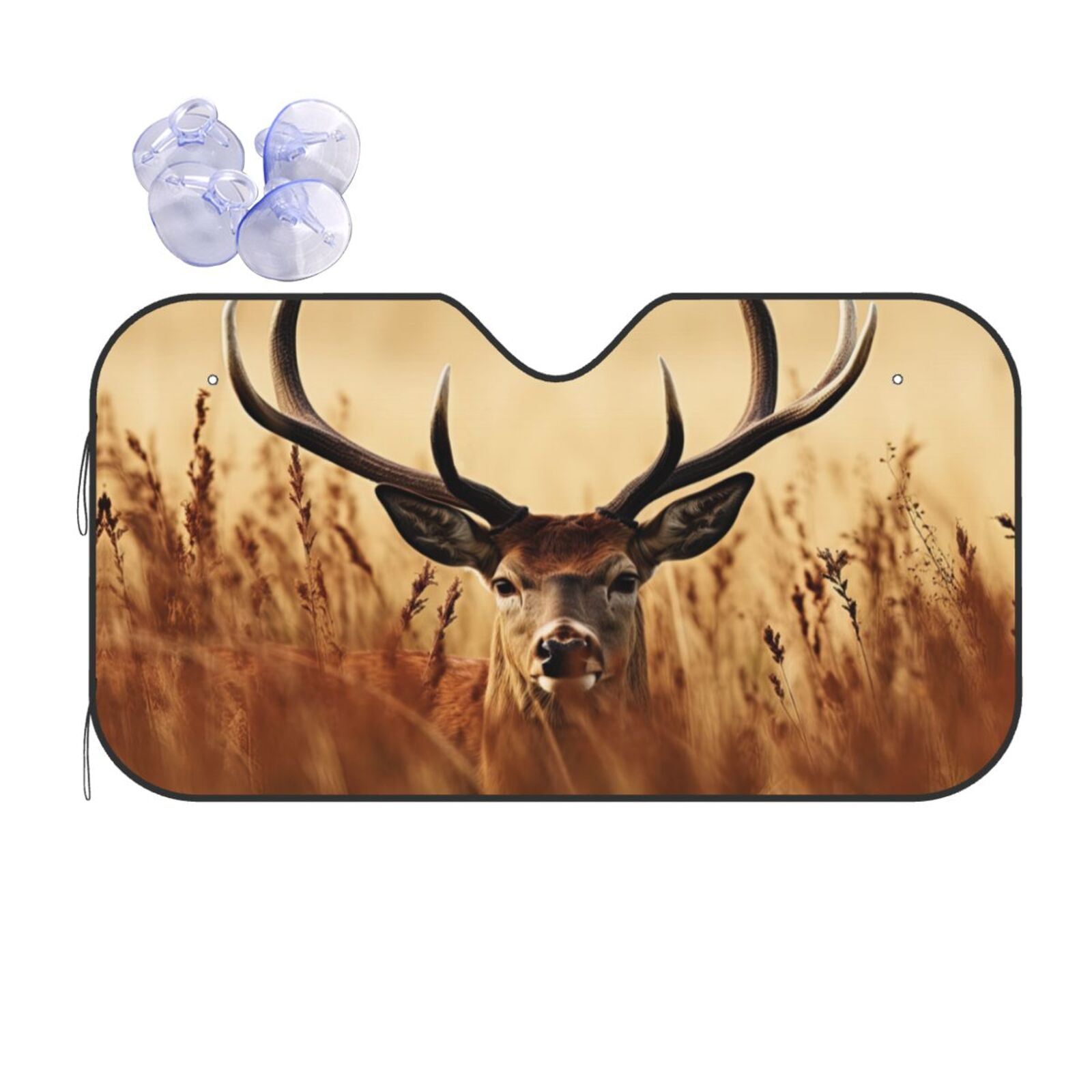 KAKALAD Deer Head In Tall Grass 05 Universal Windshield Car Sun Shades ...