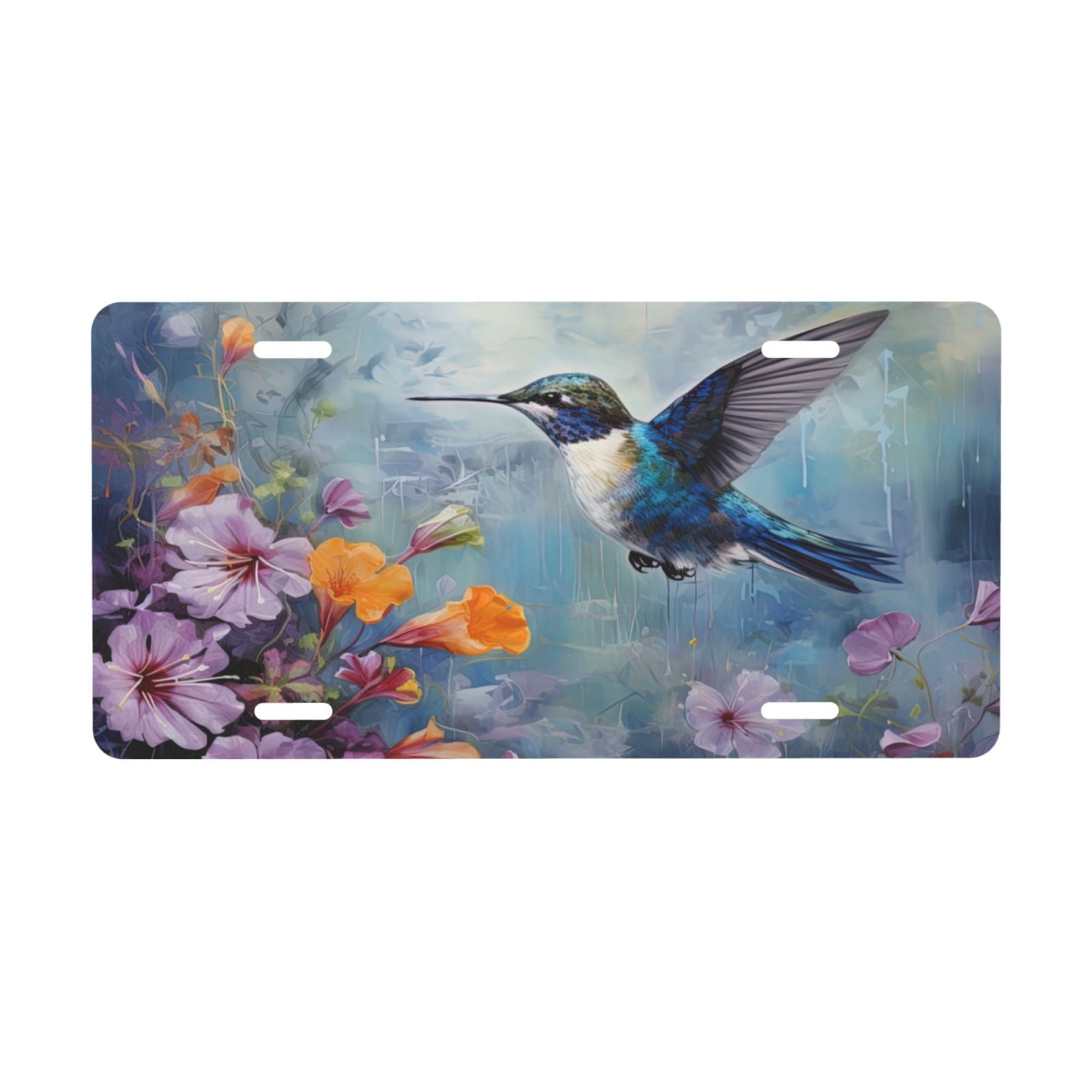 KAKALAD Flowers And Hummingbird Spring 05 Aluminum Car Vehicles License ...