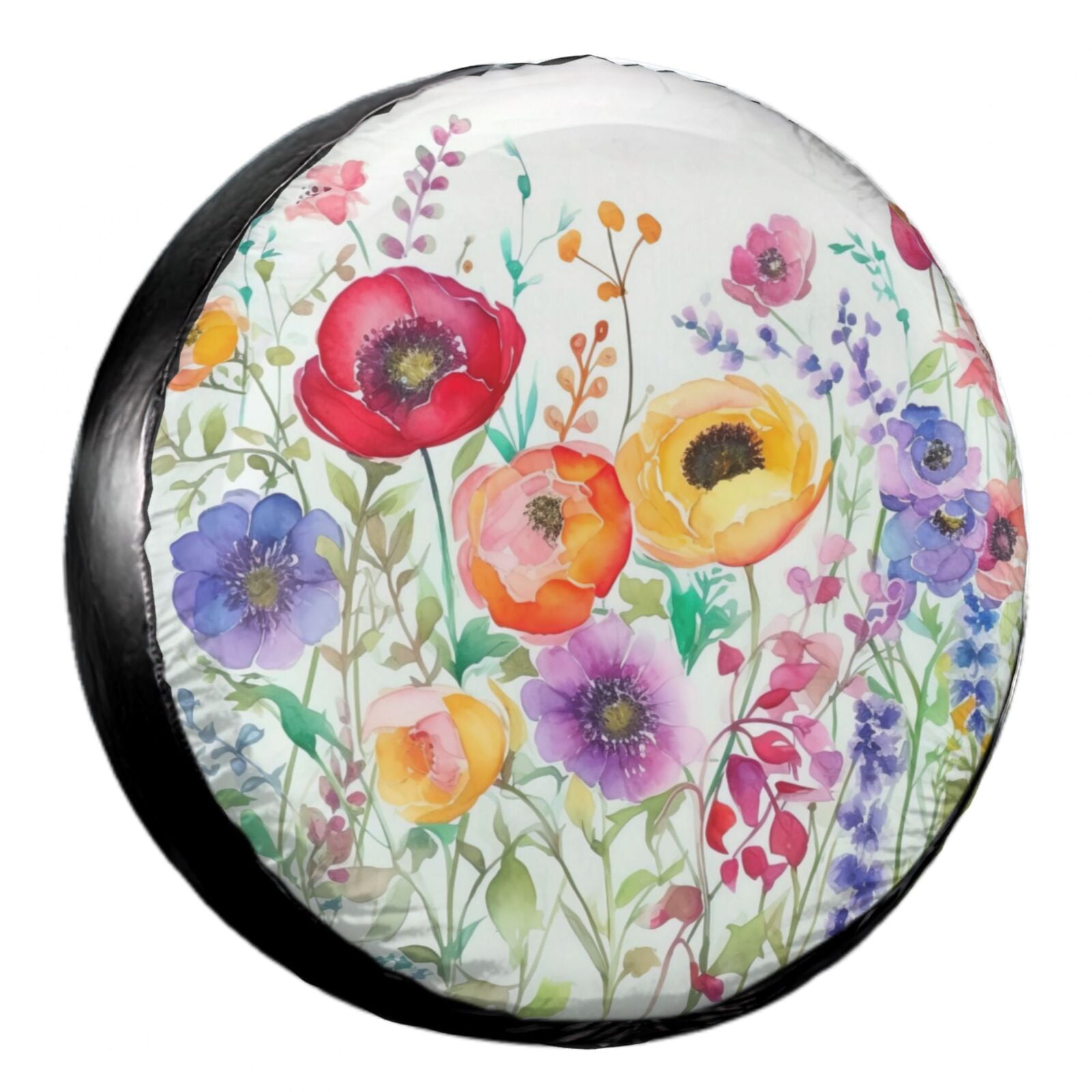 Kakalad Flowers Watercolor 02 Spare Tire Cover Weatherproof Universal