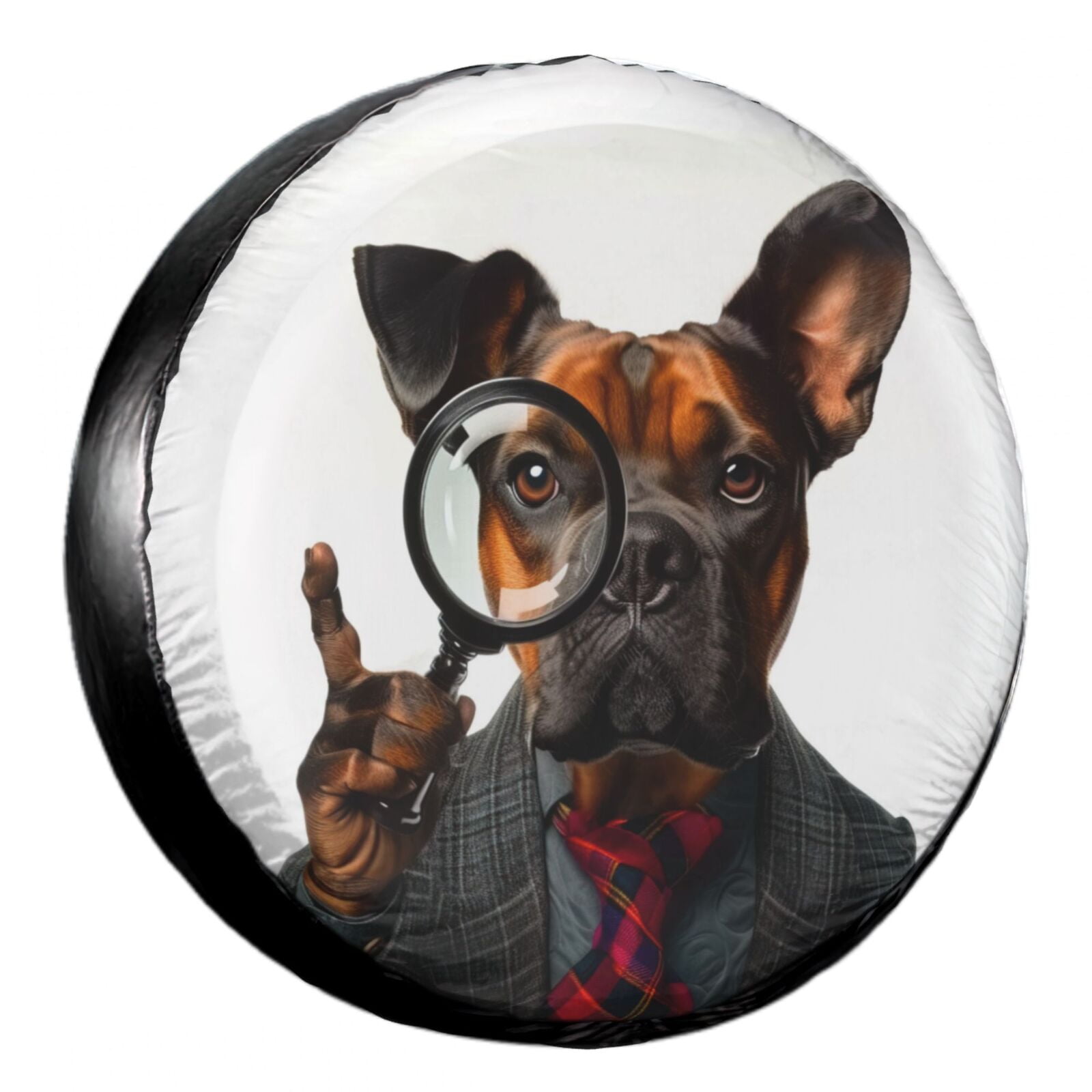 KAKALAD French Bulldog Dog With Magnifying Glass 01 Spare Tire Cover ...