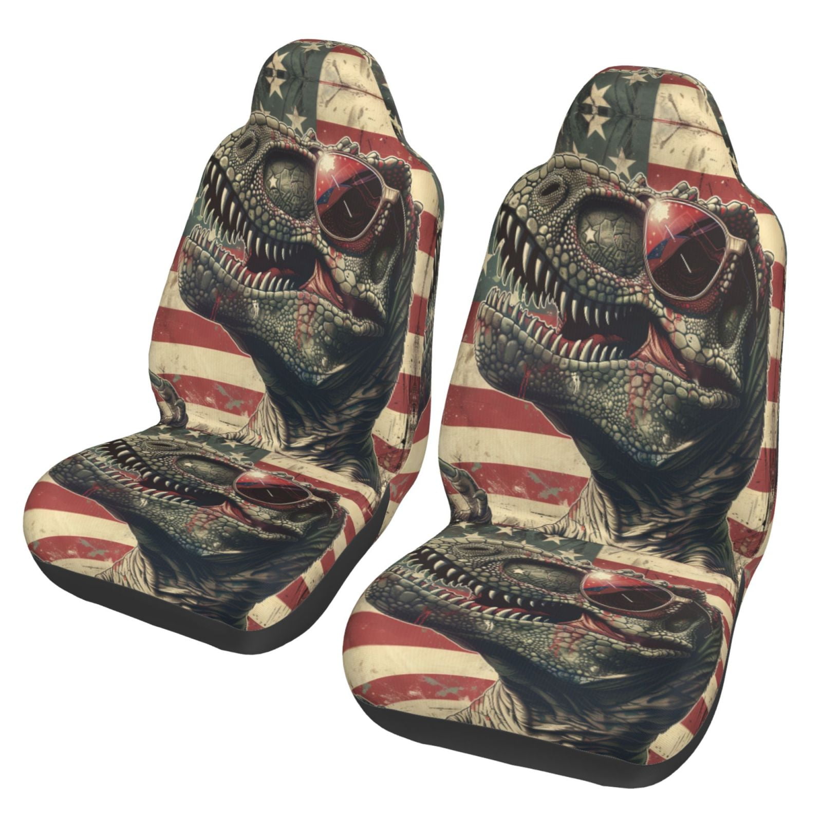 KAKALAD Funny Dinosaur Sunglasses American Flag Car Accessories Seat ...