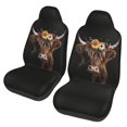 KAKALAD Funny Wearing Flowers Cow Car Accessories Seat Covers Set ...