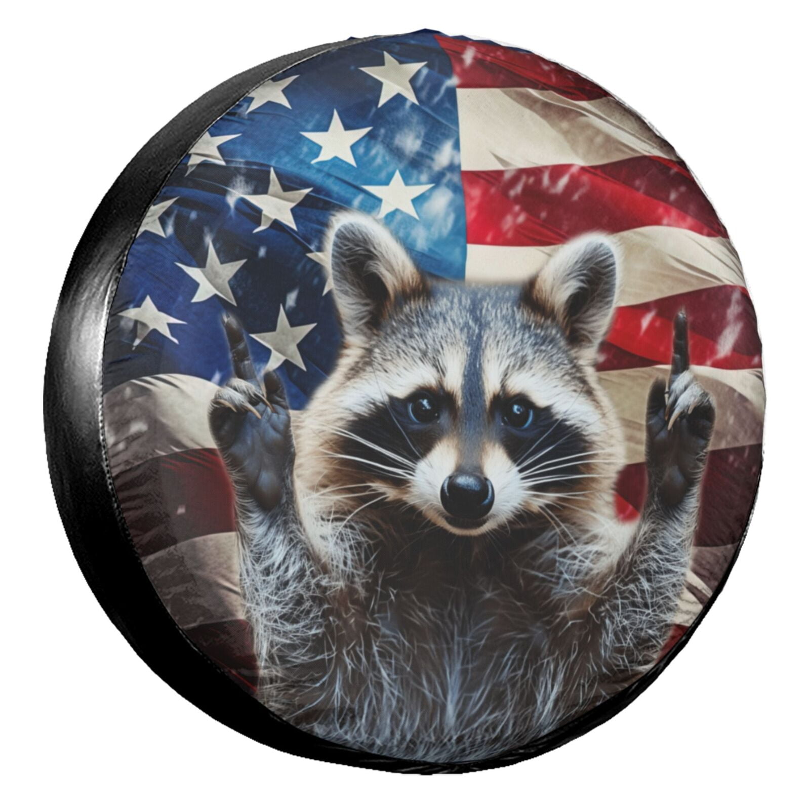 KAKALAD Funny raccoon original american flag Spare Tire Cover ...