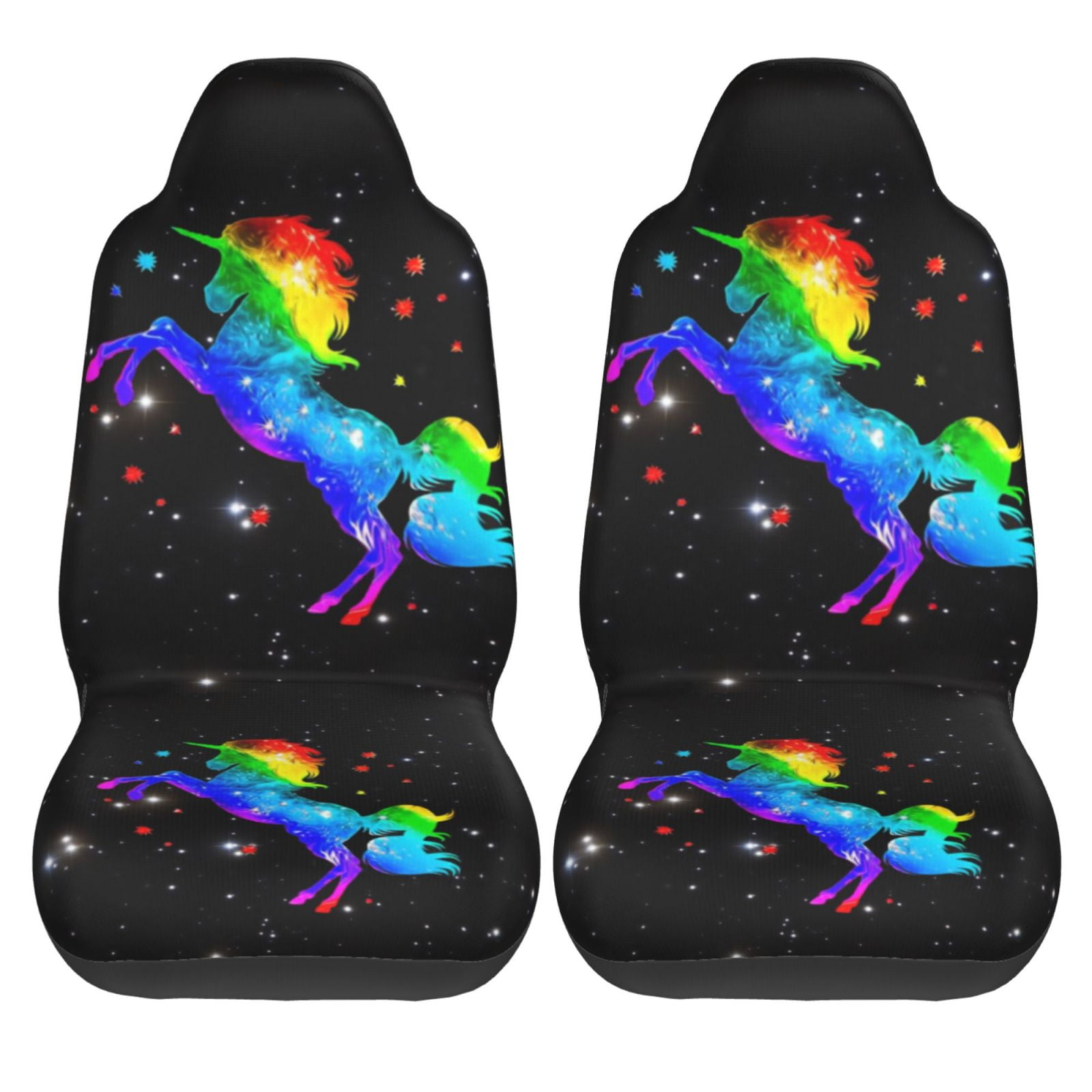 KAKALAD Galaxy rainbow unicorn Car Seat Covers Set Vehicle Front Seats ...
