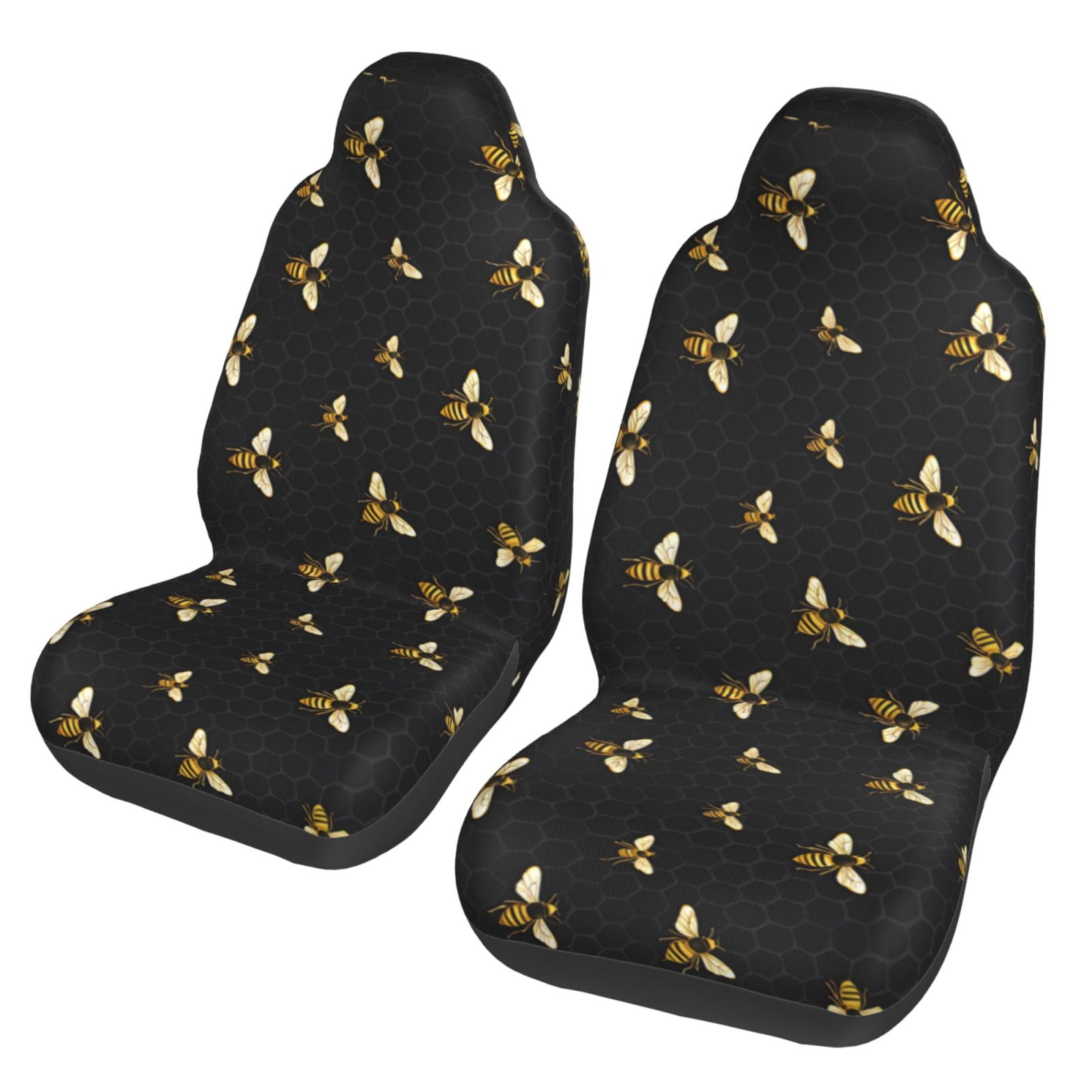 KAKALAD Gold Queen Bees And Honeycomb Car Accessories Seat Covers Set ...