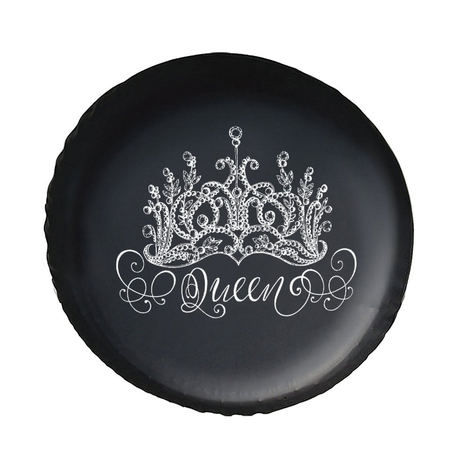KAKALAD Hand Drawn Crown with Queen Spare Tire Cover PVC Leather ...
