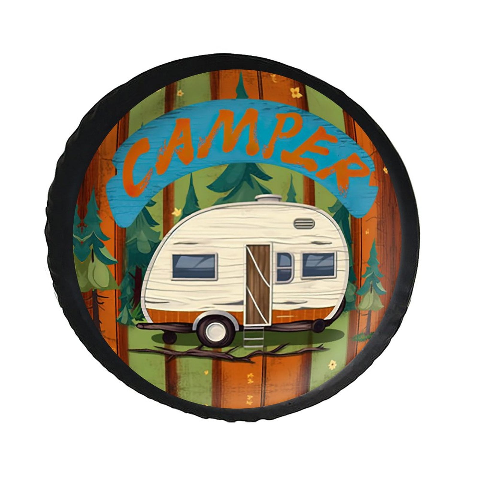 KAKALAD Happy Camper 01 Spare Tire Cover PVC Leather Wheel Protectors ...