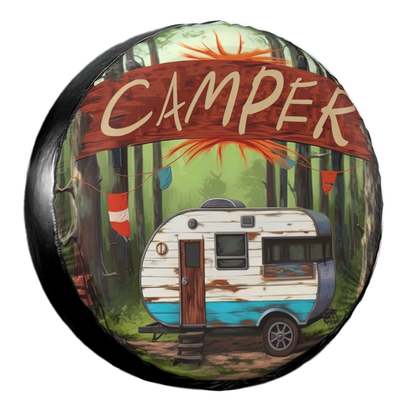 KAKALAD Camper Happy 03 Spare Tire Cover Weatherproof Universal Vehicle ...