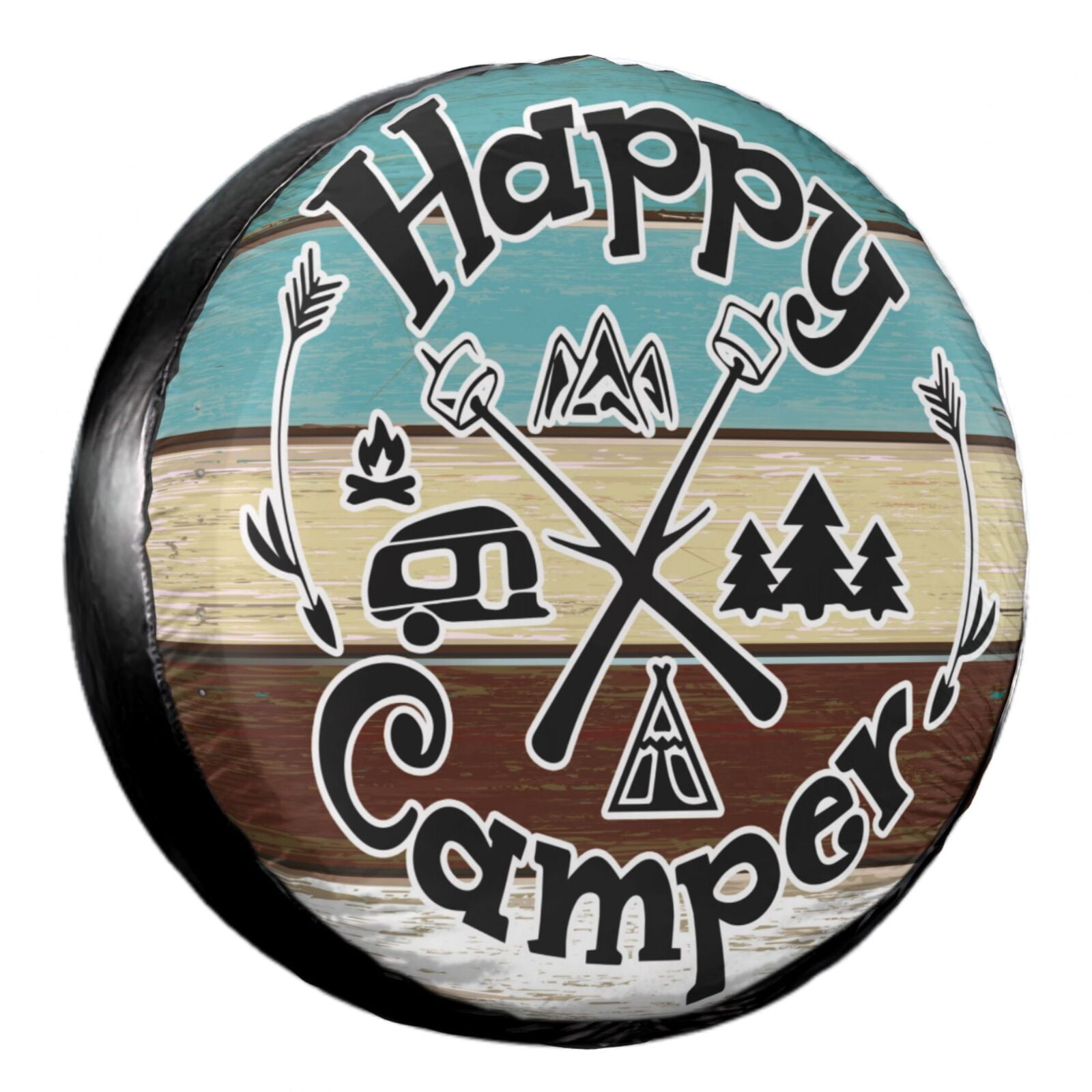KAKALAD Happy camper camping Spare Tire Cover Weatherproof Universal ...