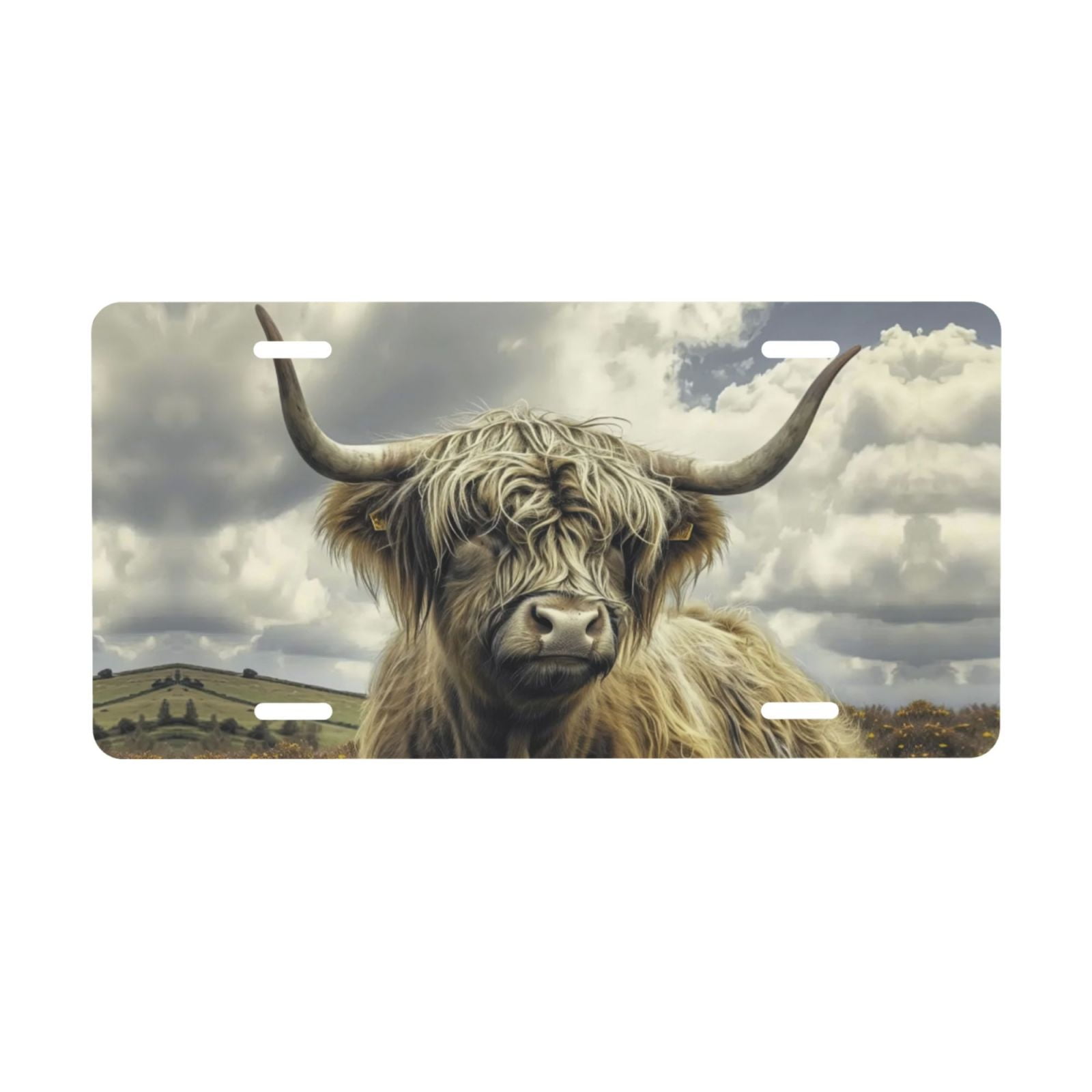 KAKALAD Highland Cow 06 Aluminum Universal Car Vehicles License Plate 6 ...