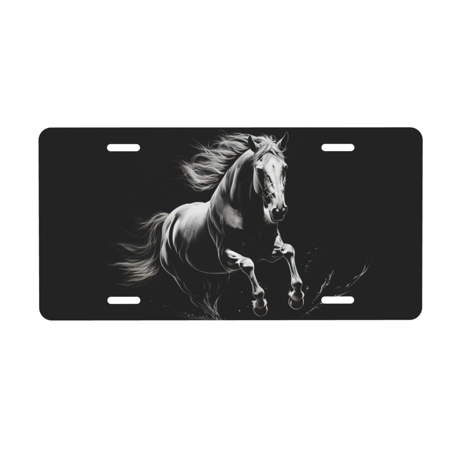 KAKALAD Horse Jump On Black 03 Aluminum Universal Car Vehicles License ...